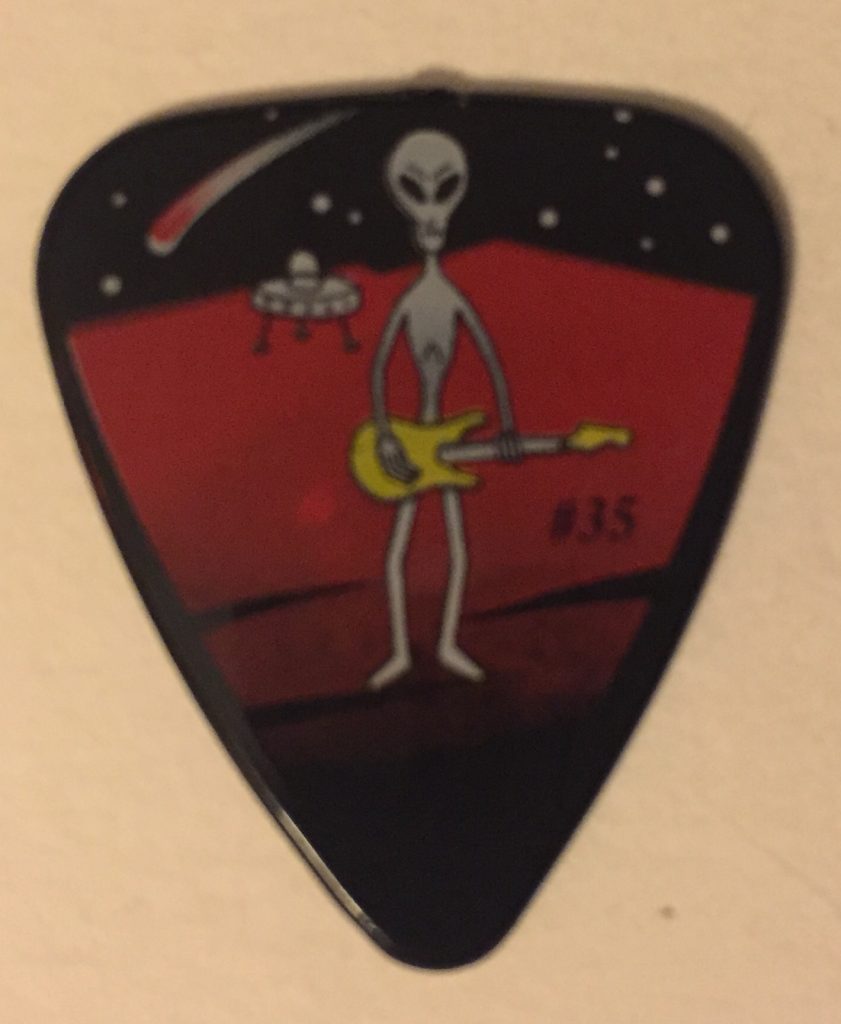 Alien + Guitar Red Guitar Pick - Pickbay