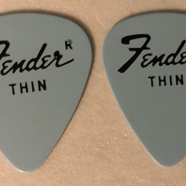 Vintage Fender Guitar Pick Set (6) Thin Gauge Pastel Baby Blue & Yellow ...