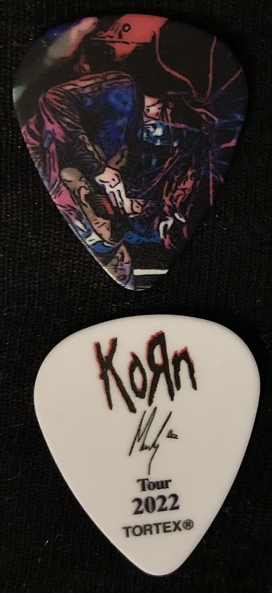 KORN Guitar Pick From Munky on the 2022 TOUR Signature on back Tortex ...