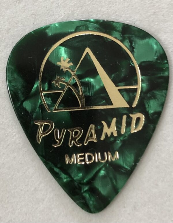 Pyramid Guitar Pick gold-embossed medium gauge, green - Pickbay