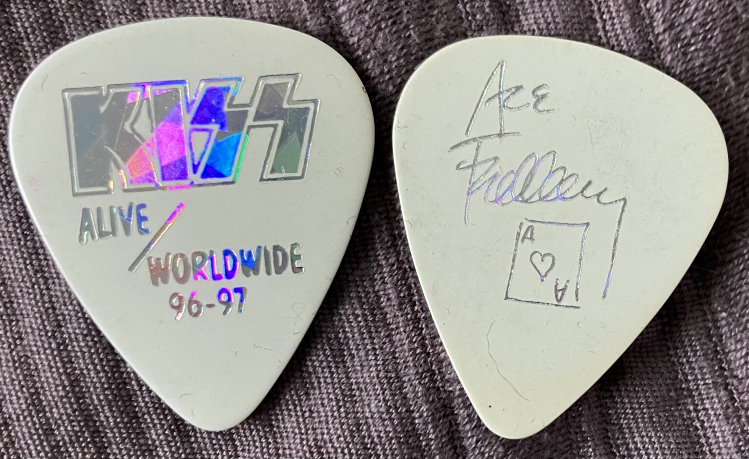 KISS Guitar Pick from ACE FREHLEY KISS 96 - 97 ALIVE WORLDWIDE TOUR ...
