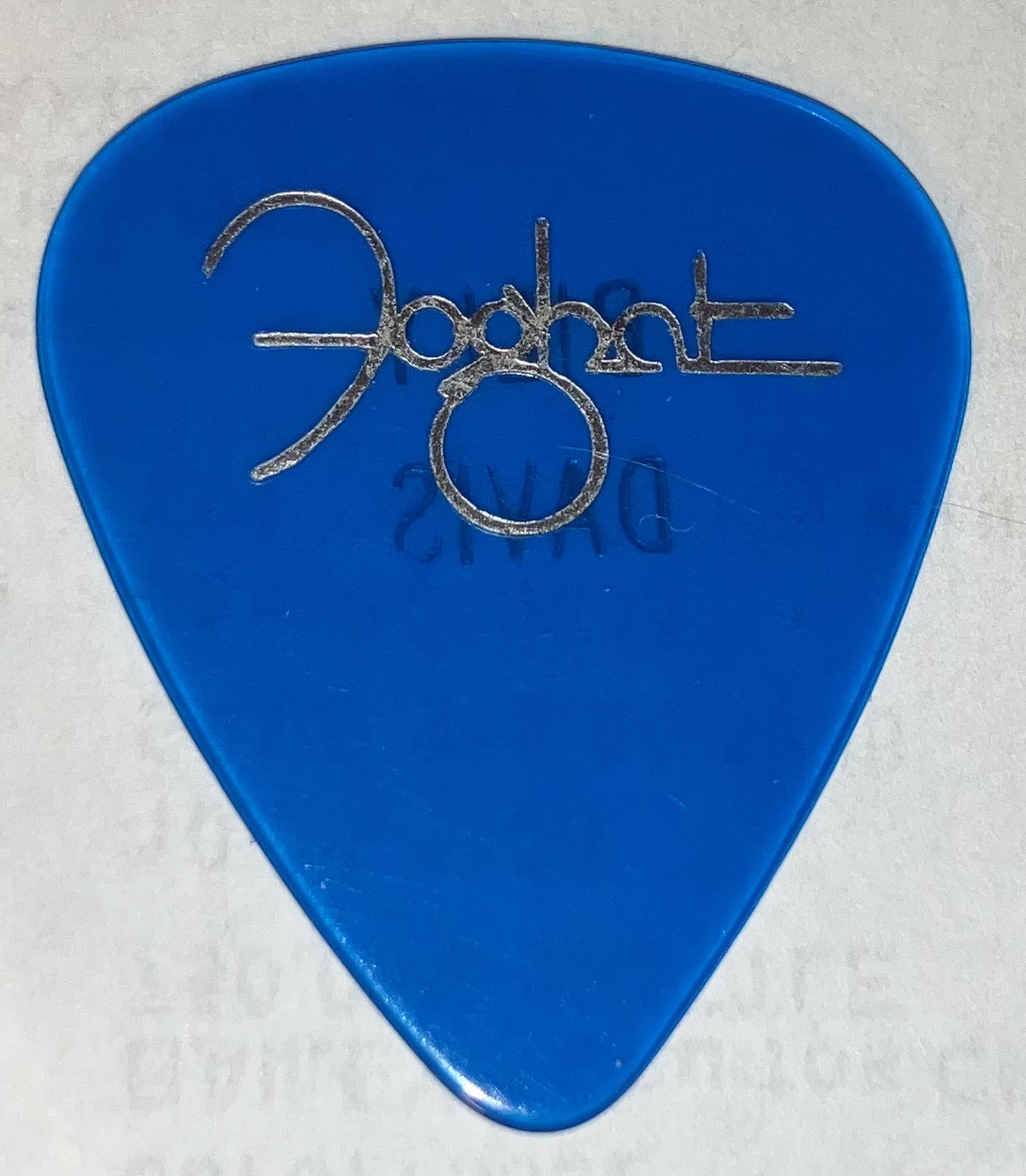 FOGHAT Guitar Pick used by Billy Davis Vintage Pick Stage-Used at a ...